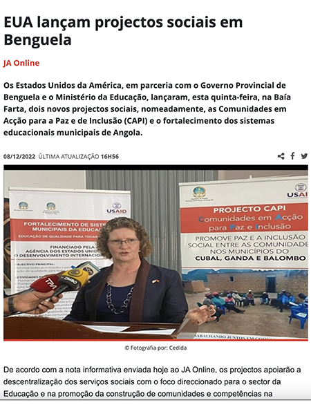 ADPP Angola - criando desenvolvimento desde 1986