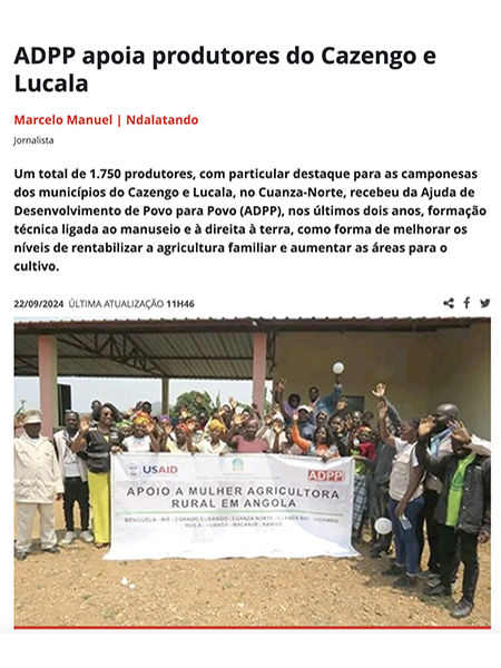 ADPP Angola - criando desenvolvimento desde 1986